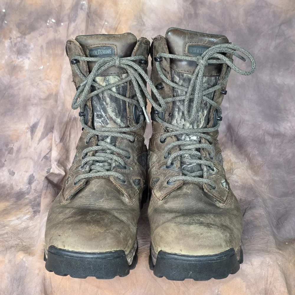 Wolverine | Shoes | Wolverine Hunting Boots Dark Brown Leather Camo ...